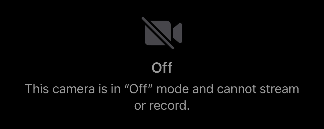 Cameras stuck in 'off' mode in Apple Home – Starling Home Hub